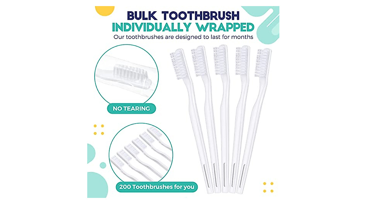 200 Pack Disposable Toothbrushes Bulk – Travel and Hotel Essentials