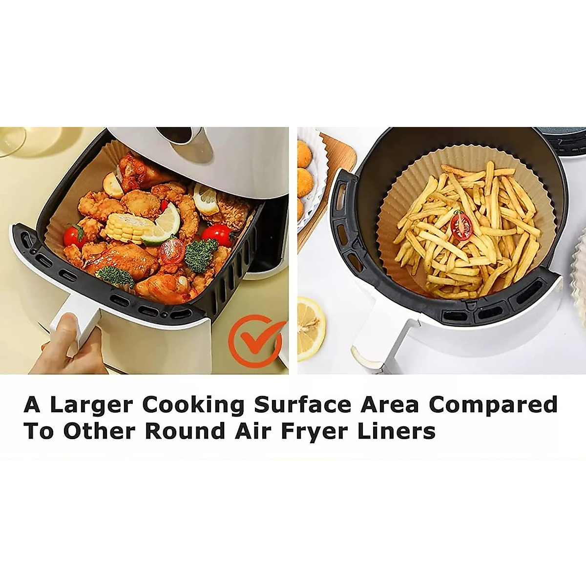 IPZA Air Fryer Liners Disposable – 100PCS Air Fryer Liners Square, 6.3 Inch Non Stick,Oil-Proof AirFryer Paper Liners,Waterproof Parchment Paper for 2-4.9 QT Air Fryers Baking Roasting