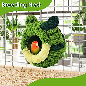 KATUMO Bird Nest, Conure Breeding House Parrotlet Snuggle Hut Lovebird Bed for Conure, Lovebird, Canary, Finch, Coneshape Birds, Hamster, Small Pets