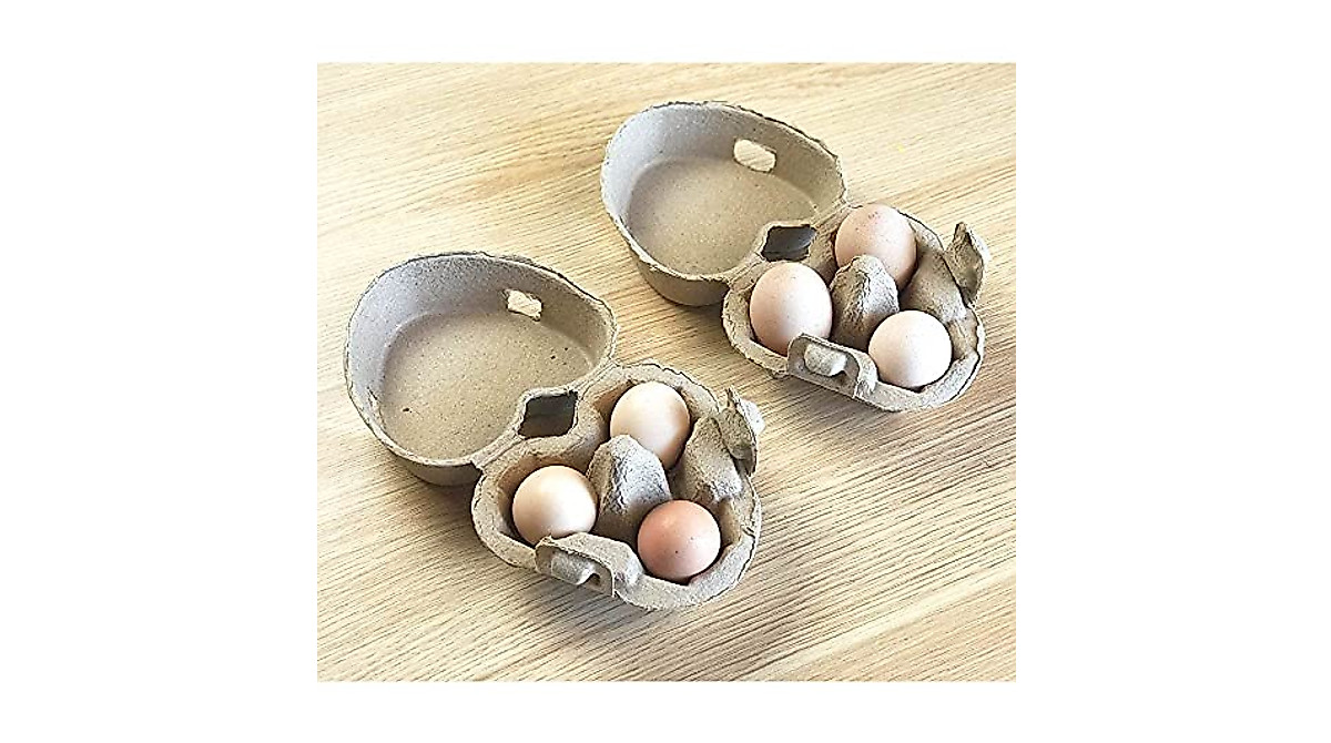 Heart Shaped 3-Egg Cartons for Backyard Chickens - 24 Pack
