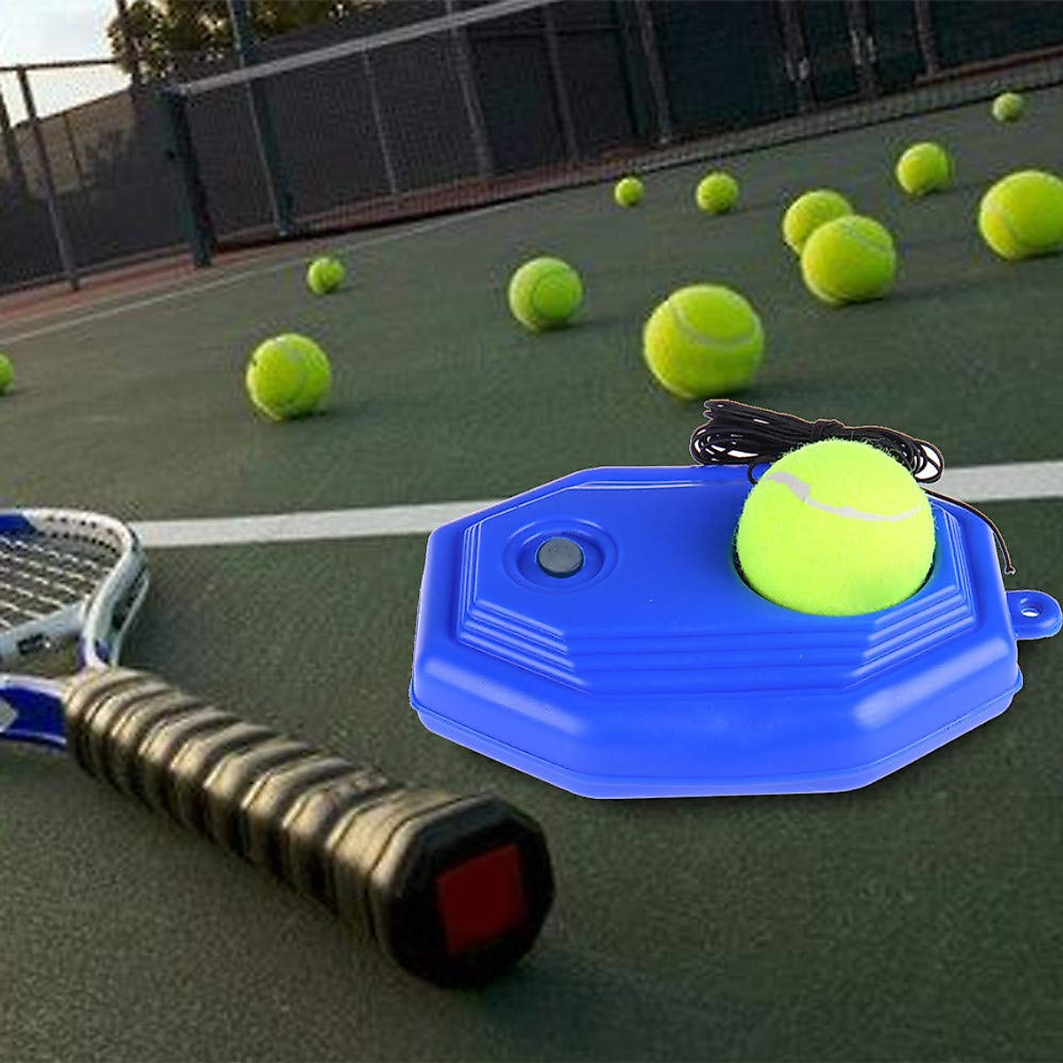 Toxz Tennis Singles Training Rebound Ball Baseboard Practice Tool Exercise Self-Study,Tennis Ball Training Baseboard and Ball,Anti-Slip,Durable Plastic