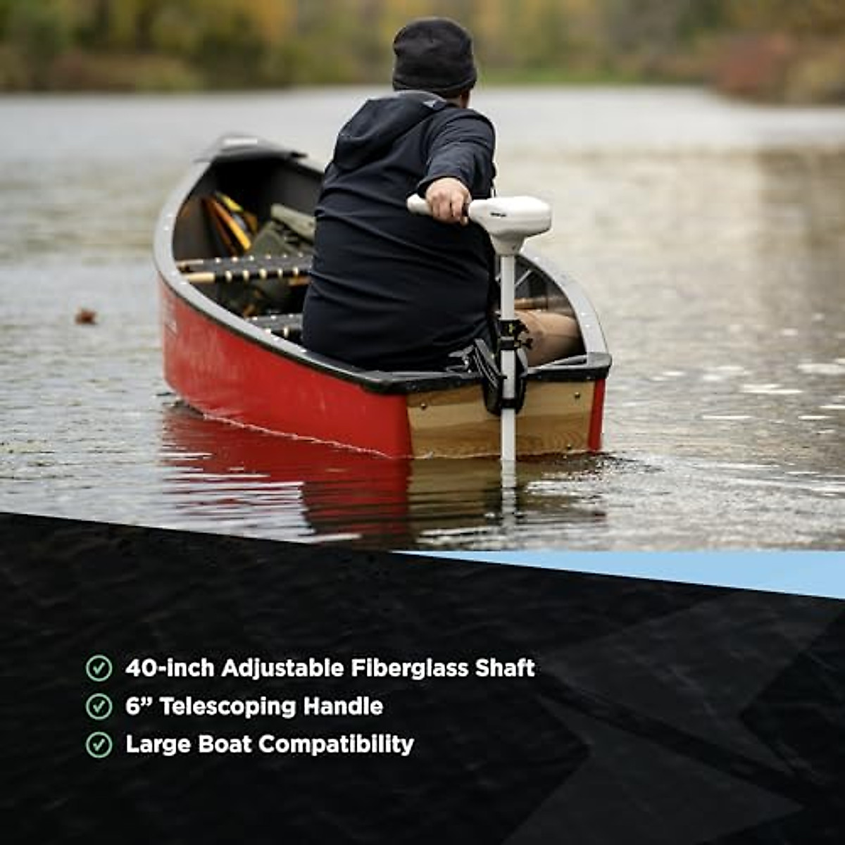 Newport L-Series 86lb Thrust Transom Mounted Saltwater Electric Trolling Motor w/LED Battery Indicator (40" Shaft)