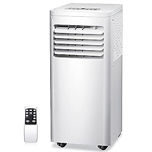 R.W.FLAME 10,000 BTU Portable Air Conditioner with Remote Control, Portable AC Unit for Room Up to 450 Sq.Ft, 3-in-1 Air Conditioner with Digital Display,24Hrs Timer,Installation Kit for Home, White