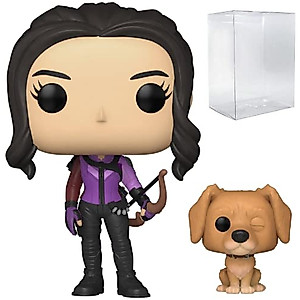 POP Marvel: Hawkeye - Kate Bishop with Lucky The Pizza Dog Funko Vinyl Figure (Bundled with Compatible Box Protector Case)