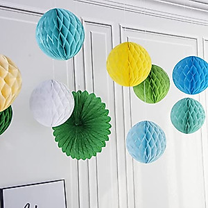 Lime Green Honeycomb Balls Birthday Party Decorations 6pcs 8 inch Hanging Tissue Paper Balls Pom Poms Honeycomb Balls Party Decorations for Birthday Wedding Baby Shower Home Decor