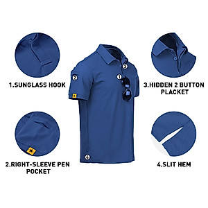 V VALANCH Short Sleeve Polo Shirts for Men 2 Pack Summer Shirt Moisture Wicking Golf Polo Tennis Shirt