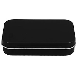 PRETYZOOM Metal Hinged Tin Box Container Mini Portable Small Storage Container Kit with Lid for Home Storage Rectangular Empty Hinged Tins Craft Containers Black