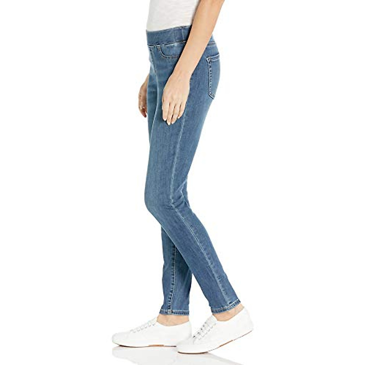 Amazon Essentials Women's Mid-Rise Stretch Pull-On Jegging (Available in Plus Size), Medium Wash, 10