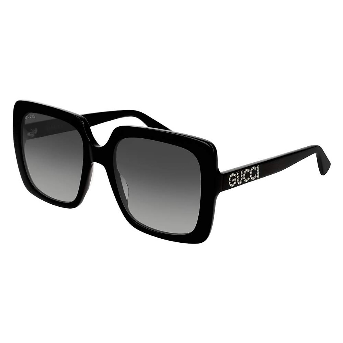 Gucci GG0418S 001 54M Black/Grey Gradient Square Sunglasses For Women+ BUNDLE With Designer iWear Eyewear Kit