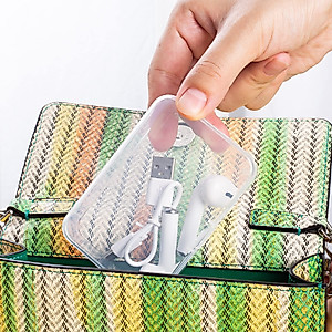 MULIANBOX Small Plastic Box with Lid 10 Pack 3.54x2.36x0.8 inch Clear Small Bead Containers Craft Storage Boxes for Beads, Jewelry Making, Sewing Findings, Clips, Pins