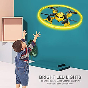 HASAKEE Q8 FPV Drone with 1080P Camera for Kids Adults,RC Drones for Kids,Quadcopter with Yellow Light,Altitude Hold,Gravity Sensor and Remote Control,Kids Gifts Toys for Boys and Girls