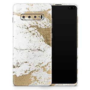 DesignSkinz Gold Foiled Marble v1 Protective Vinyl Decal Wrap Skin Cover Compatible with The Samsung Galaxy S20 (Screen Trim & Back Glass Skin)