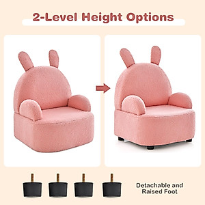 INFANS Kids Sofa, Toddler Armchair Chair with Solid Sturdy Wood Construction Plush Fabric, Upholstered Children Armrest Couch for Nursery Kindergarten Playroom Preschool, Gift for Boys Girls