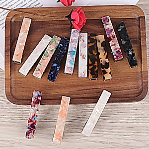 VAIPI 20 Packs Acrylic Hair Clips for Women Styling No Bend Hair Barrettes Cute Resin Flat Hair Pins Girls Makeup Accessories No Crease Hairstyle Snap Clip for Long Short Hair Thick Thin Hair Styling