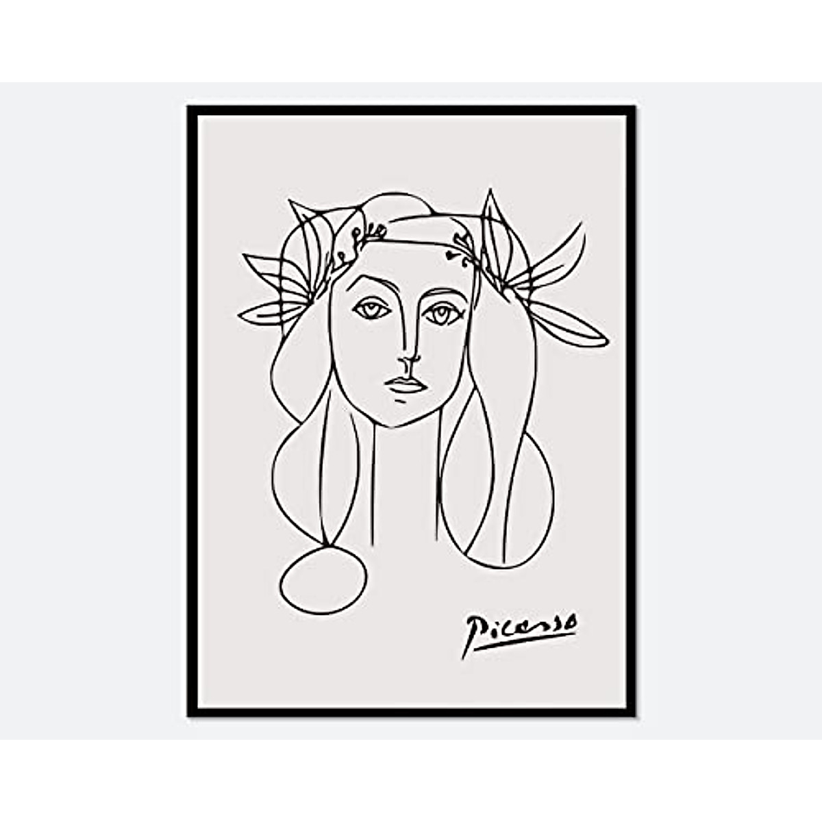 Wall Art Print Picasso Portrait of Francoise Gilot Art Print | Pablo Picasso Woman Sketch, Picasso Lithograph Line Drawing, Vintage Exhibition Poster #PP23 11x17 Inches