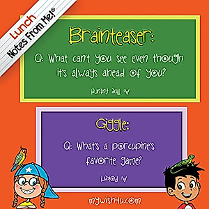 Notes From Me! 101 Tear-Off Lunch Box Notes for Kids, Brainteasers & Giggles, Fun & Educational, Inspirational, Motivational, Thinking of You, Back to School Essential, Bored Kids Activity, Ages 8+