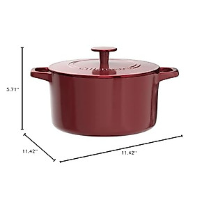 Cuisinart Chef's Classic Enameled Cast Iron Round Covered Casserole (Cardinal Red, 5- Quart)
