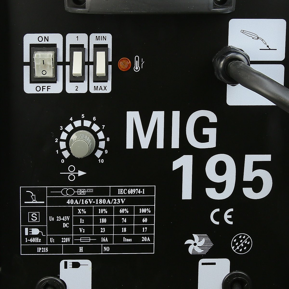 XtremepowerUS MIG-195 Gas-Less Gas Flux Wire Core Welder Welding Machine Automatic Wire Feed 230V 195AMP Welder w/Wheel Kit