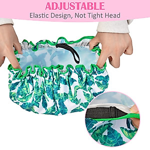 Shower Cap for Women, 3 Pcs Adjustable Shower Cap for Women Girls, Unicorn Wide Elastic Band, Plastic Reusable Waterproof, Large Shower Cap for Long Hair Reusable Waterproof Shower Caps for Ladies