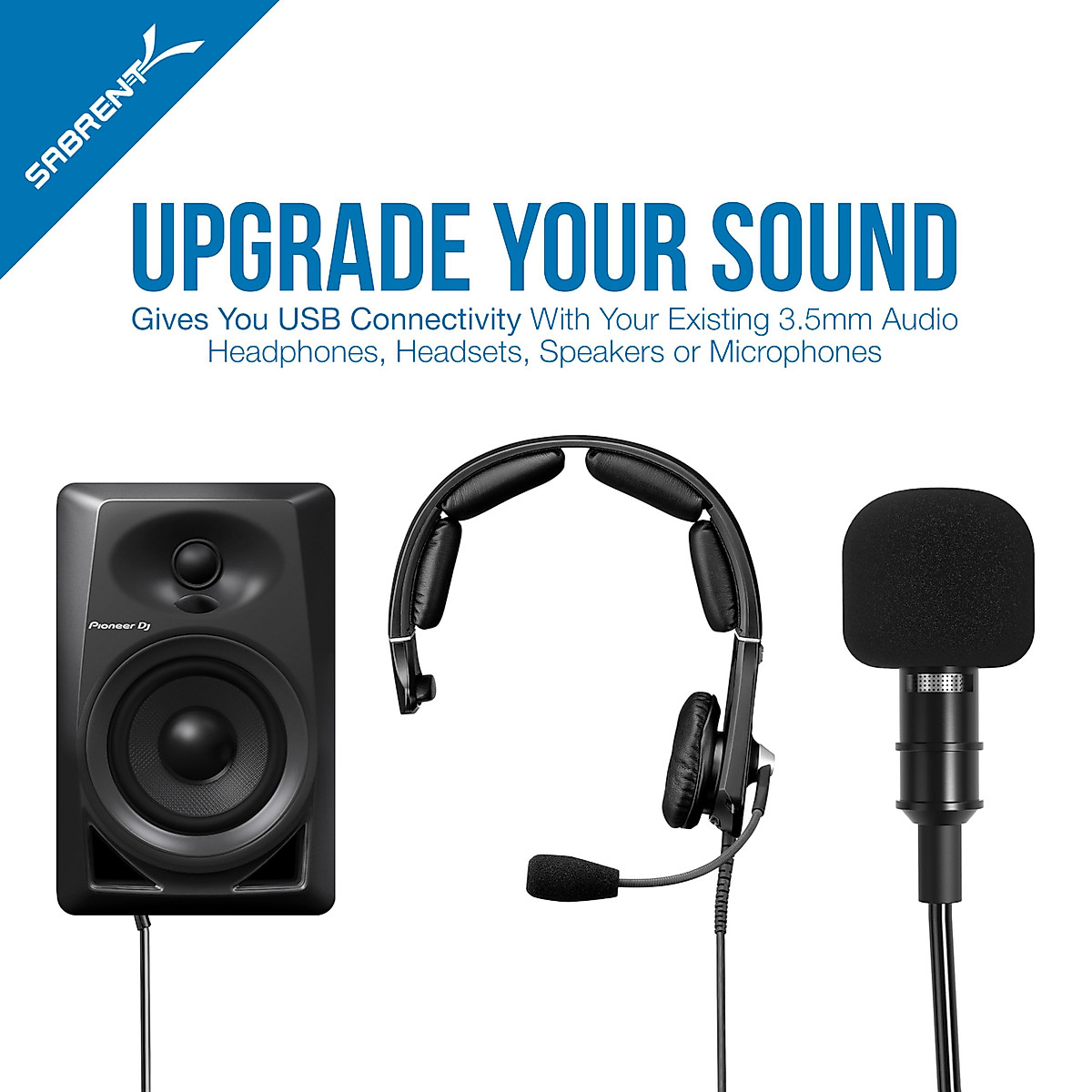 SABRENT Aluminum USB External Stereo Sound Adapter for Windows and Mac. Plug and Play No Drivers Needed. [Silver] (AU-EMAC)