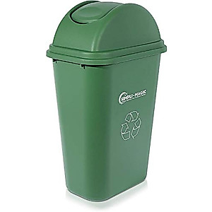SIMPLI-MAGIC Swing-Top Lid Recycle Bin, Premium, Green