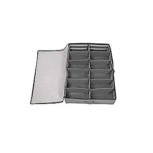 DECOLUXE Set of 2 Under Bed Shoe Organizer and Storage with Customizable Dividers up to 24 Pairs Total