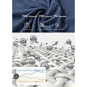 baleaf Women's Long Sleeve Workout Shirts Active Tops Loose Fit Quick Dry Tops Athletic Yoga Tee Shirts Lightweight Casual Fall Heather Navy M