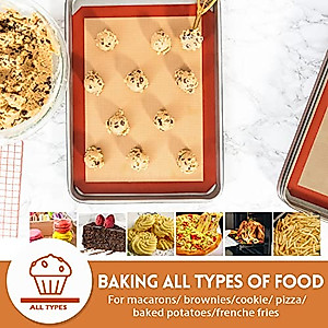 STATINT Non-Stick Silicone Baking Mat, Premium Food Safe - Pack of 2, for Cookie Oven Reusable Mat