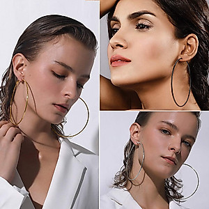 Stainless Steel Hoop Earrings Womens Jewelry Circle Round Vintage Huggie Earrings Women