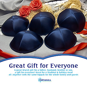 Pack of 30-Pcs - Hq 19/20CM Satin Kippah for Men & Boys, Yamaka Hat Designed in Israel - Kippot Bulk (Blue, Satin 30 Pack)