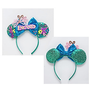 Mouse Ears Bow Headbands Girls' Costume Accessories Princess Decoration For Encanto Dress upCosplay (new blue incanto)