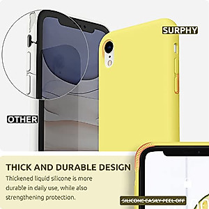 SURPHY Silicone Case Compatible with iPhone XR Case, Soft Liquid Silicone Shockproof Phone Case (with Microfiber Lining) Compatible with iPhone XR (2018) 6.1 inches (Yellow)