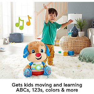 Fisher-Price Laugh & Learn Toddler Learning Toy So Big Puppy Musical Plush with Smart Stages Content for Ages 18+ Months