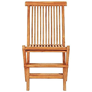 qiangxing 5 Piece Folding Patio Dining Set Outdoor Patio Dining Set Outdoor Patio Furniture Patio Set Patio Table and Chairs Set Solid Teak Wood