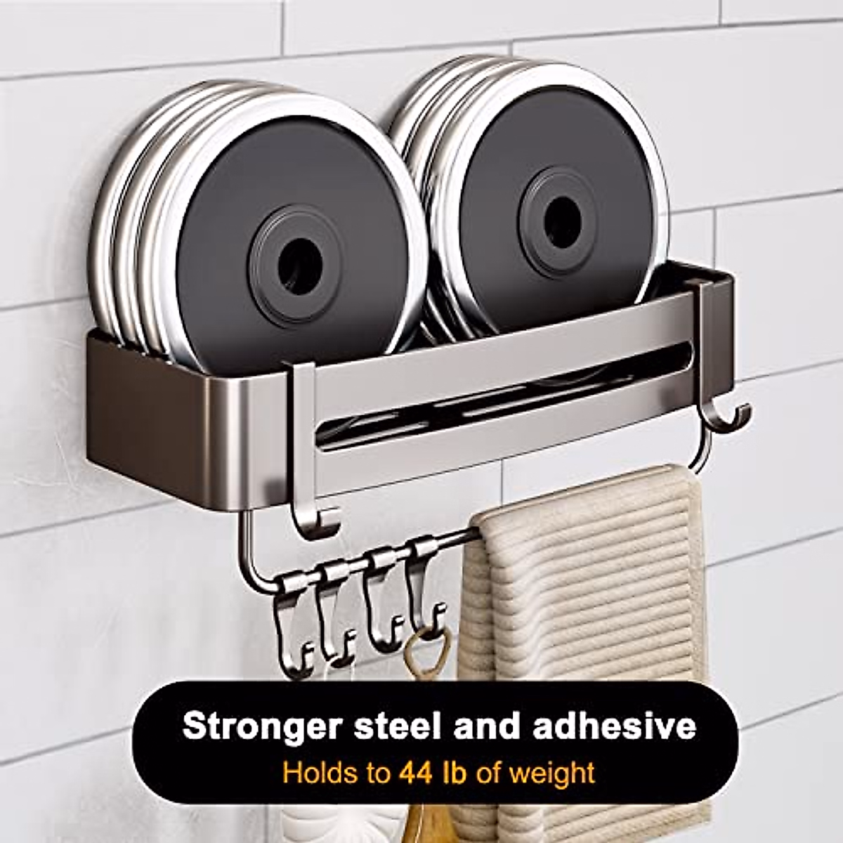 LBW 3 Packs Shower Caddy No Drilling Shower Rack for Bathroom Shower Organizer with Soap Holder and Hooks&Adhesive for Bathroom,Kitchen，Rustproof Shower Shelves for Inside Shower(pack of 3)