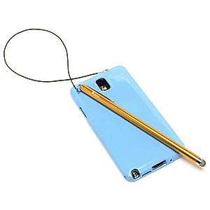 Fenix - Set of 3 Gold XXL Extra Long Stylus Pen [7.3"] Micro Knit Hybrid Fiber Tip Includes 15" Lanyard for iPhone 5,5c,6,6+, iPads, Samsung Galaxy S5,S6,Edge, Kindle Fire and Much More