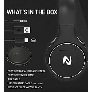 Nuvelon ONE Active Noise Canceling Headphones with Adjustable Bass, Wireless Over-Ear Bluetooth Headphones