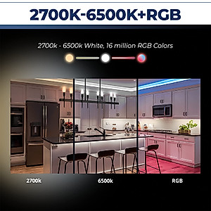 Lightinginside E12 Smart Bulb 60W Equivalent, 500LM 6W WiFi Candelabra LED Light Bulb Compatible with Alexa/Google Home, No Hub Required, RGBCW Chandelier Candle Bulb, 2.4G WiFi Only, ETL Listed, 3PCS