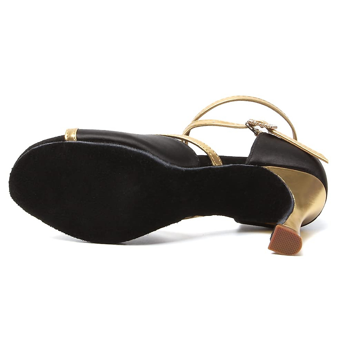 ROGMUJEN Women Girls Latin Ballroom Dance Shoes Tango Soulier Salsa Femme Party Dress Dance Shoes,2.95Inch HeelBlack,6.5US