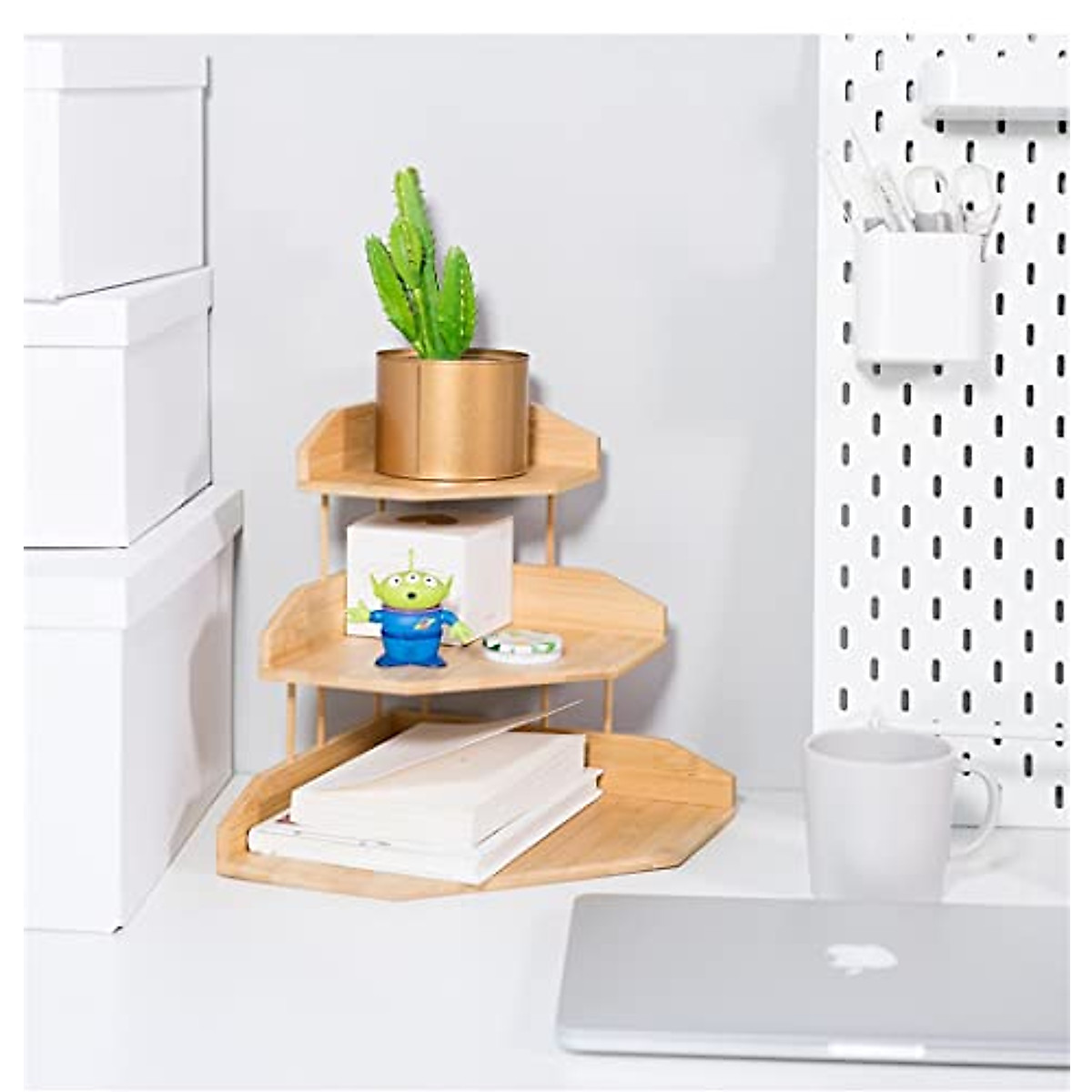 TJLSS Multi-Layers Desk Organizer Eco Natural Sundries Storage Box Kitchen Storage Holder Corner Storage Rack