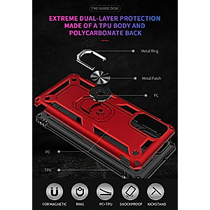 Military Grade Drop Impact for Samsung Galaxy S20 Plus Case,Galaxy S20+ Case 360 Metal Rotating Ring Kickstand Holder Magnetic Car Mount Armor Heavy Duty Cover Galaxy S20 Plus Phone Cas (Black)