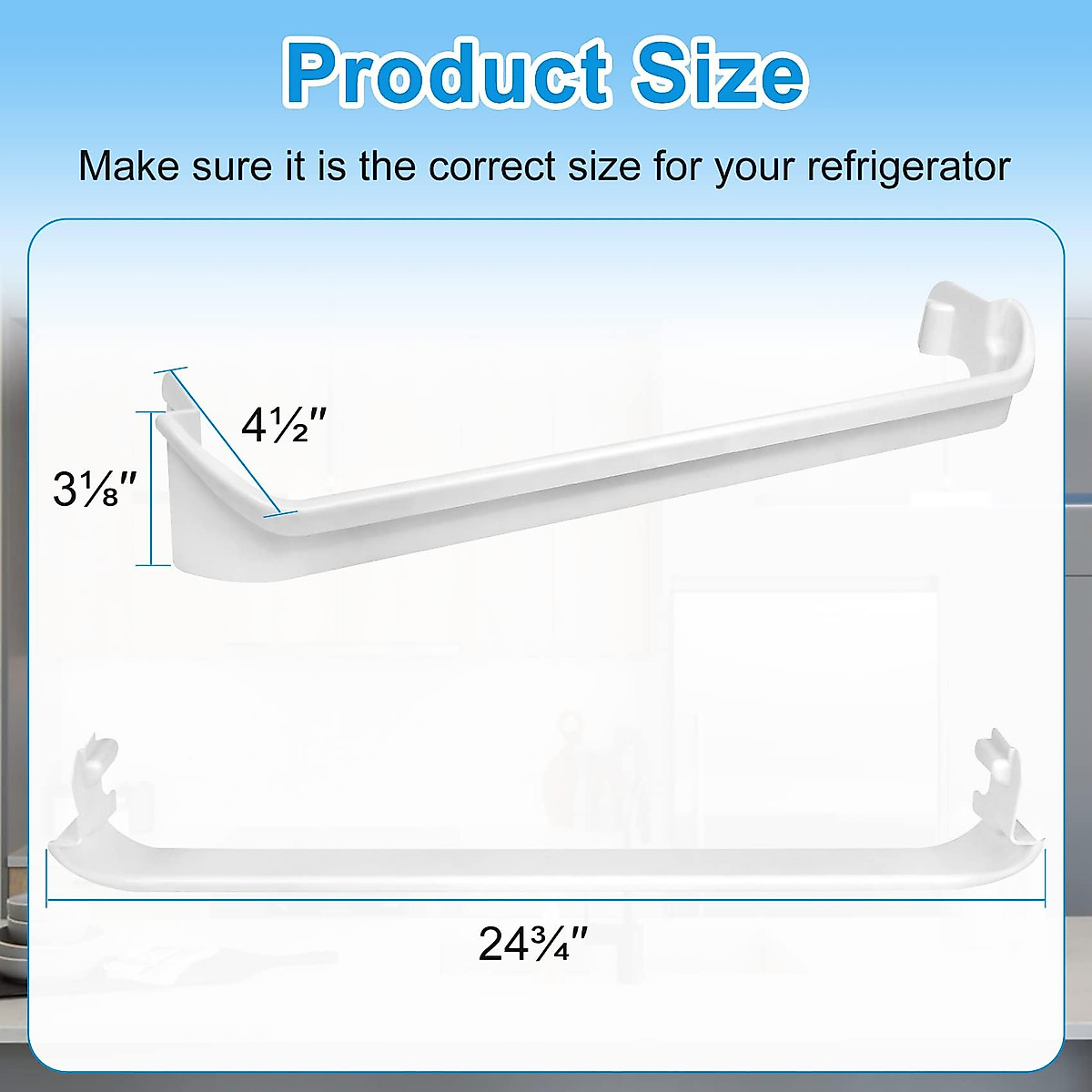 240534901 Door Shelf Rack Bar （2PACK）Compatible with frigidaire or kenmore Refrigerator Replacement Shelves Door Retainer frigidaire Door Shelf Replacement-240534901,AP3214630,948954,AH734935,PS734935