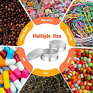 LIYAR 6 oz Tins with Lids 24 Pack Salve Tins 6 oz Aluminum Jar 180 ML Metal Container with Lid Salve Containers with Labels for Spices, Candies, Lip Balm, Candles(Silver)