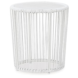 Signature Design by Ashley Mandarin Cape Casual All-weather Resin Wicker Outdoor Chairs with Table Set, Set of 3, White