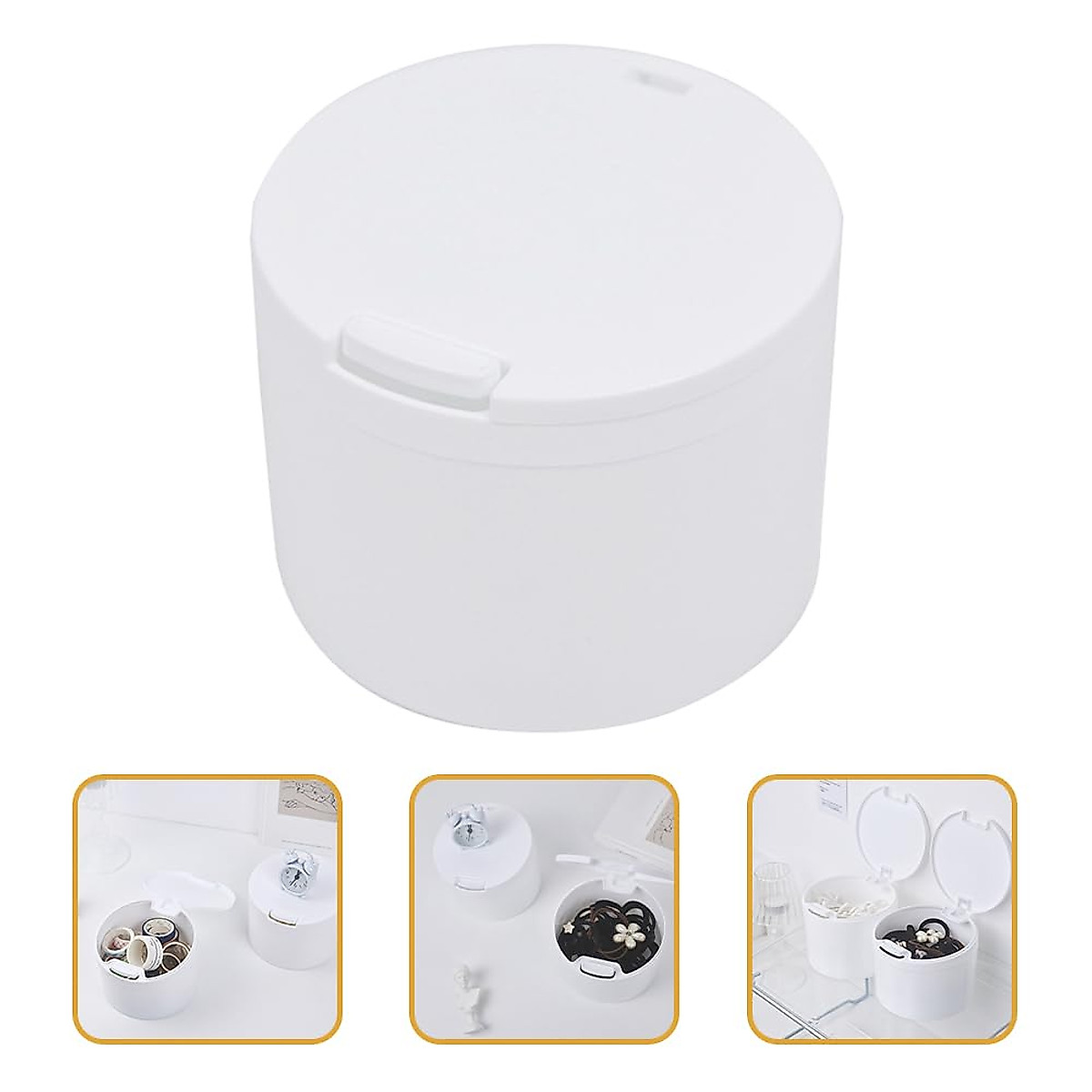 minkissy 3pcs Clamshell Cotton Swab Storage Box ‎PP ‎Cotton Swab Holder Cotton Round Dispenser Cotton Swab Containers for Bathroom Home Storage