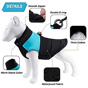 DoggieKit Dog Winter Coat-Windproof Cozy Dogs Jacket Warm Vest for Cold Weather,Waterproof Soft Padded Pet Clothes with Dual D-Ring Apparel for Puppy Small Medium Large Dogs