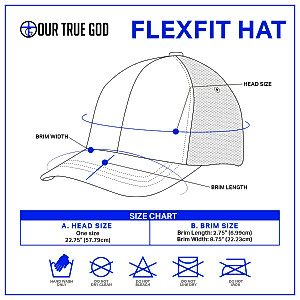 Nail Cross Christian Trucker Hat - Adjustable Cotton Flex Fit Hat - Breathable Mesh Side for Casual Wear (US, Alpha, Large, X-Large, Black)