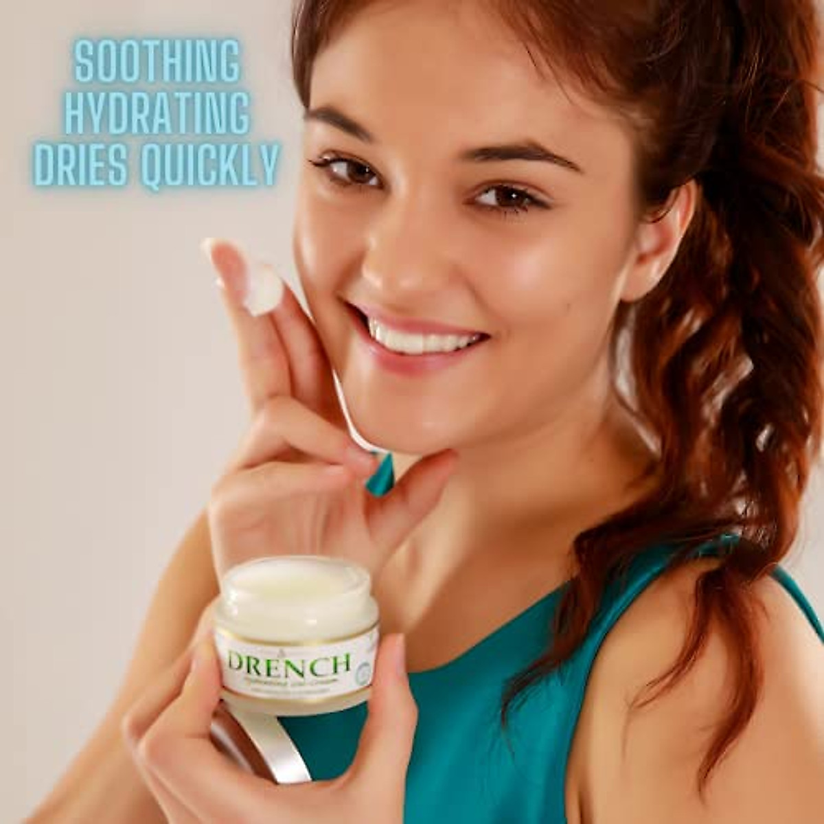 Suzy Cohen Drench Hydrogel Face Moisturizer for Women and Men. Soothes dry, itchy, dull skin and softens fine lines. Anti-aging face cream for dry skin with squalane, aloe, aspen extract & Sym-Calmin.