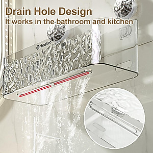 oewyrou 4pcs Clear Shower Caddy No Drill Clear Wall Caddy Suction Cup Luxury Suction Storage Rack Clear for Bathroom Kitchen