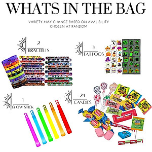 DESERT SUN SNACKS Halloween Drawstring Bag Candy and Snack Gift Bag (50ct) Already Filled Treats for Kids and Adults. Ghost, Pumpkin, Black Cat, Frankenstein Snack and Candy, Variety, Mixed Bulk Care